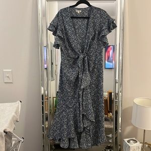 Max Studio | Dresses | Max Studio Blue Floral Midi Dress | Poshmark